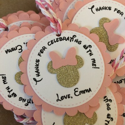Minnie Mouse Favor Tags, Minnie Mouse Baby Shower Tags - Etsy