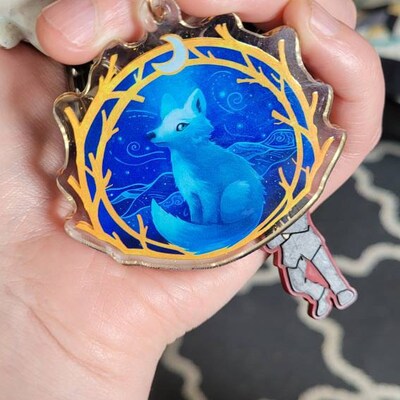 Red Fox Kawaii Keychain : a Cute Fox Acrylic Charm Cute - Etsy