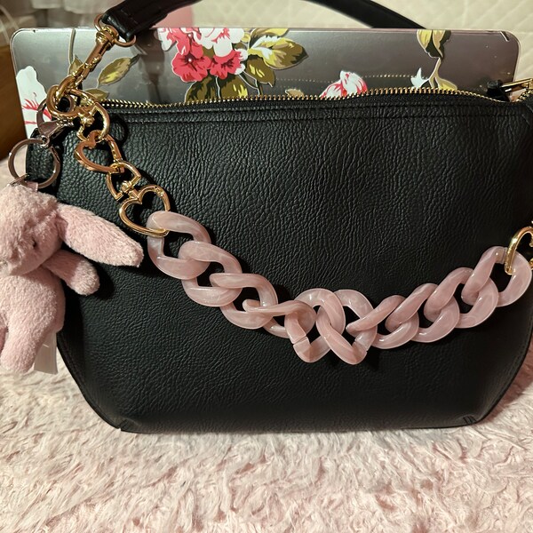 Chunky Purse Strap - Bag Chain - PINK Handbag Chain W/ Heart Clasps - Etsy