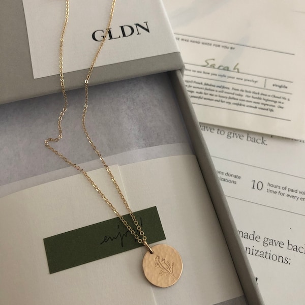 Custom Disk Coin Necklace, Personalized Circle Tag for Initials, Dates ...