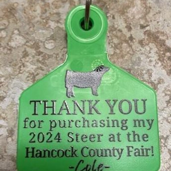 Custom Ear Tag Keychain-thank You County Fair-stockman Eartags-market ...