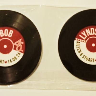 REAL 7 Vinyl Record Wedding Table Numbers/ Names Metallic Gold Label ...