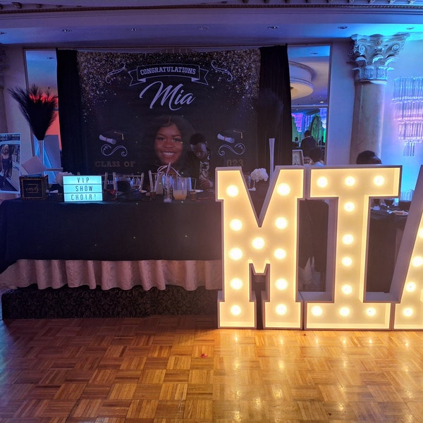 Sparkle Graduation Party Backdrop, Add Your Photo, Chalkboard ...