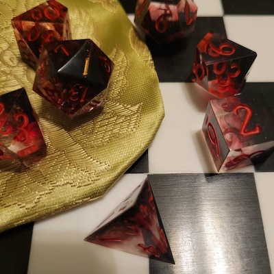 Death's Rebuke Dice Set for Dnd 7 Piece Sharp Edge Resin Dice Set ...