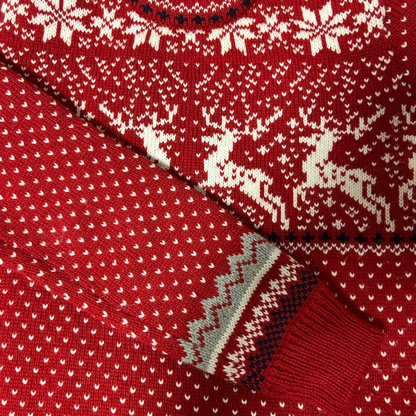 Wool Christmas Sweater for Women, Knitted Sweater With Reindeers ...