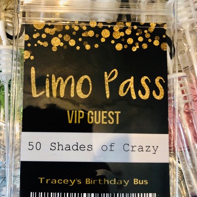 Printable Limo Pass Template. Limo Party Pass. Limo Birthday Party VIP ...