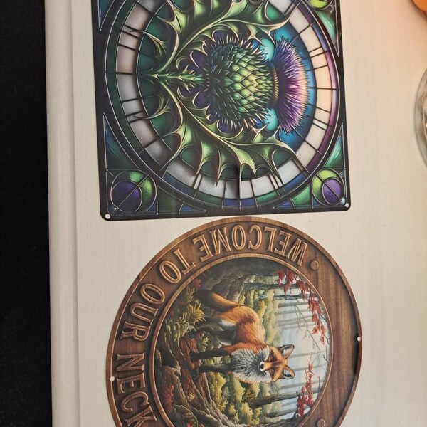 Thistle Sign, Faux Stained Glass Scottish Thistle, Garden Decoration ...