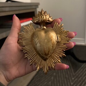 Sacred Heart Milagro Heart Antique Gold Heart Box Catholic - Etsy