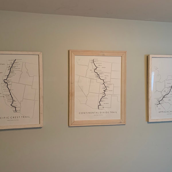 Pacific Crest Trail Map | PCT Hiking Trail Map | PCT Poster | Trail Map ...