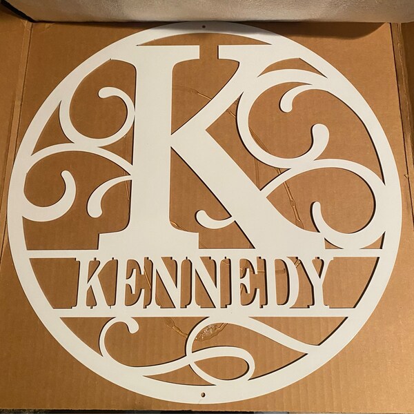 Personalized Metal Monogram Name Sign - Custom Family Name Sign ...