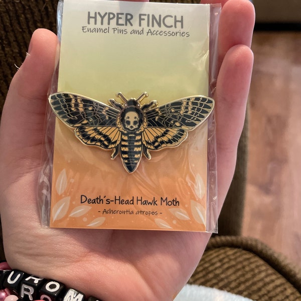 Death's-head Hawkmoth Hard Enamel Pin - Hawk Moth | Gold Variant ...