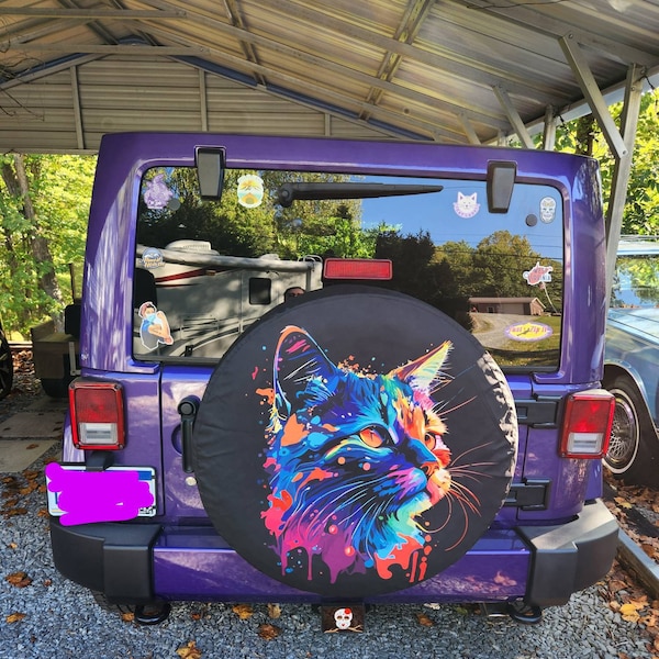 Spare Tire Cover With Messy Bun and Heart Shaped Glasses Design, Girly ...