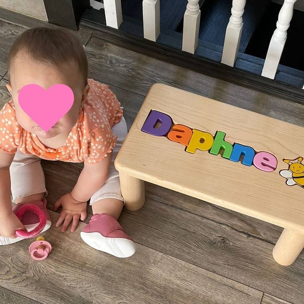 Bench Name personalized Baby-wooden Chair name Bench Custom Puzzle Baby ...