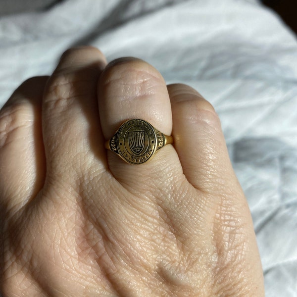 14k Gold Custom Class Ring,school Ring,signet Ring,graduation Ring ...