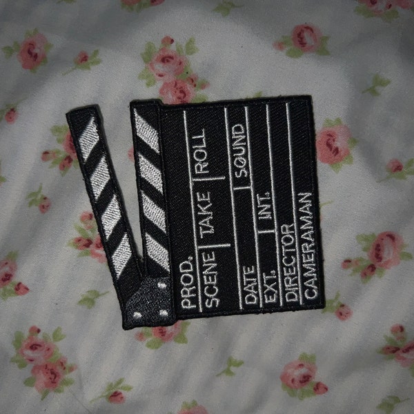 Movie TV Television Film Clapper Embroidered Iron on Patch 3 X 2.75 ...
