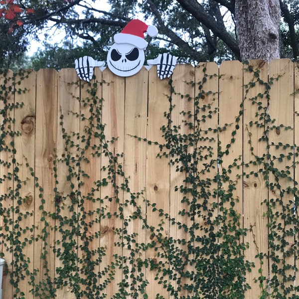 Jack Skellington Skeleton Fence Peeker Yard Art Garden Playground ...