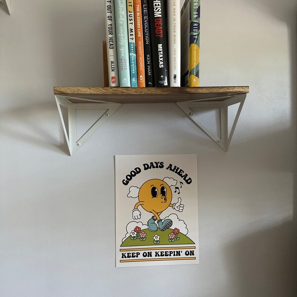 Retro Poster, Good Days Ahead Wall Art Print, Positive Quote Poster ...