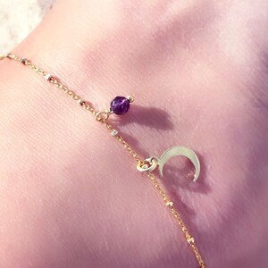 Moon Ankle Bracelet Rose Gold Anklet Anklets for Women Rose | Etsy