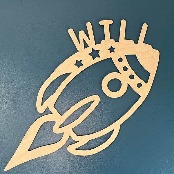 Rocket Name Sign, Nursery Decor, Personalized Wood Sign, Wooden Name ...