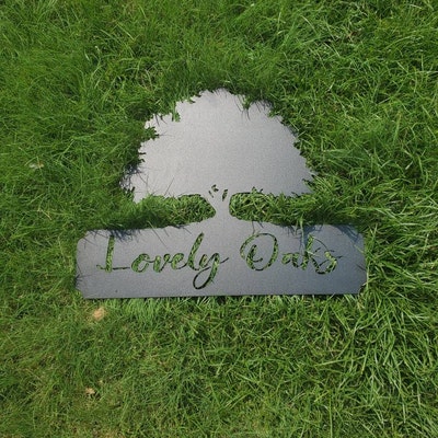 Oak Tree Metal Sign Personalized Tree Sign Family Tree Metal Art Oak ...