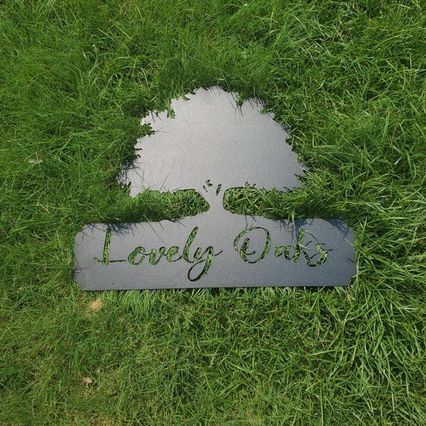 Oak Tree Metal Sign Personalized Tree Sign Family Tree Metal Art Oak ...