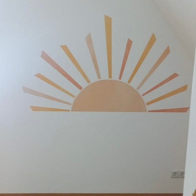 Small Rising Sun Wall Decal, Plastic-free Wall Sticker - Etsy
