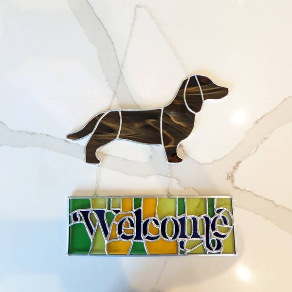 Welcome Sign Stained Glass Pattern Digital Download Retro - Etsy