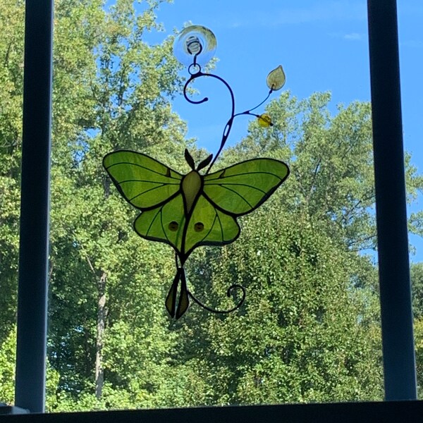 Luna Moth Stained Glass Window Hangings Christmas Gifts Custom Stained ...