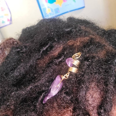 Amethyst Loc Jewelry Set, Crystal Dreadlock Jewelry - Etsy