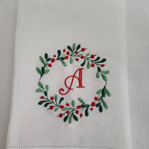 Festive Holiday Monogram Wreath Machine Embroidery Design-instant ...