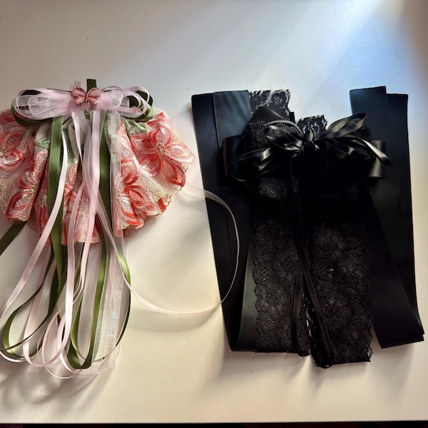 White Flower Lace Fabric White Ribbon Hair Bow With French Barrette ...