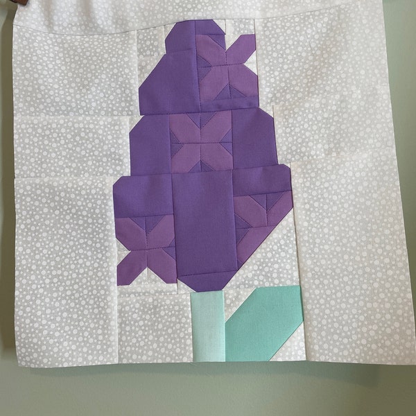 Lilac Spring Flower Quilt Block PDF Pattern - Includes Instructions for ...