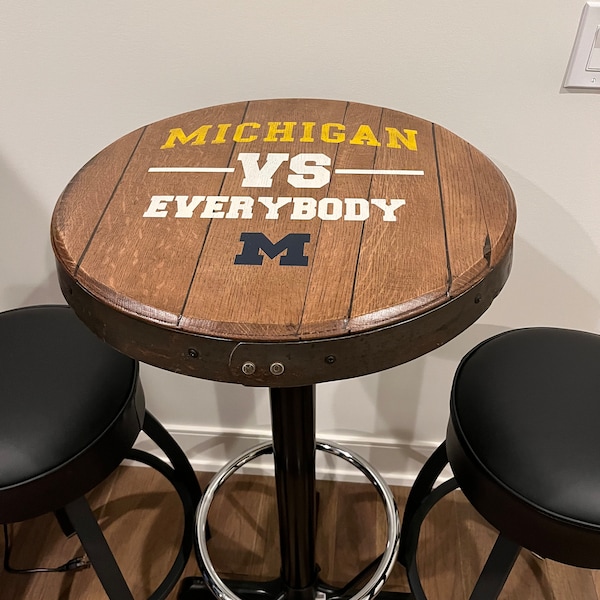 Pub Table 42" Tall Laser Engraved W/ Footrest - Etsy