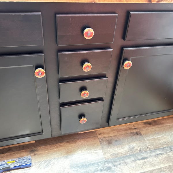 Floral Blue & White Knobs W/vintage Design - Decorative Hardware for Kitchen, Bath, or Bedroom ...