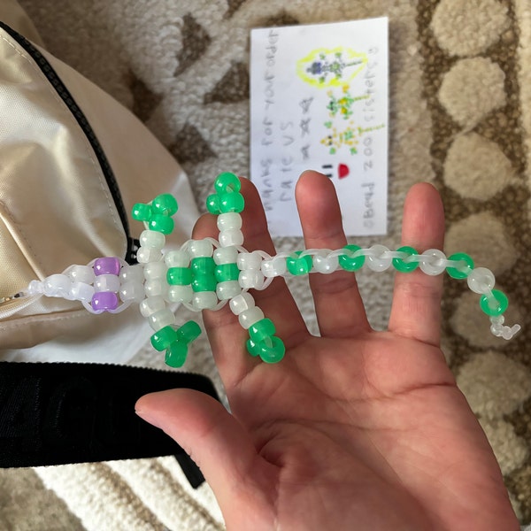 Beaded Lizard / Gecko Keychain Pony Bead 90s Baby Y2K Nostalgia ...