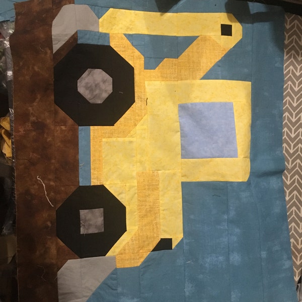 Construction Vehicles Quilt Pattern: Twin Size, 6 Trucks (PDF) - Etsy