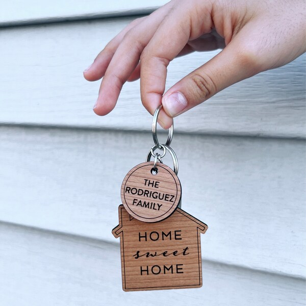 Personalized New Home Keychain, Home Sweet Home, Home Key Chain ...