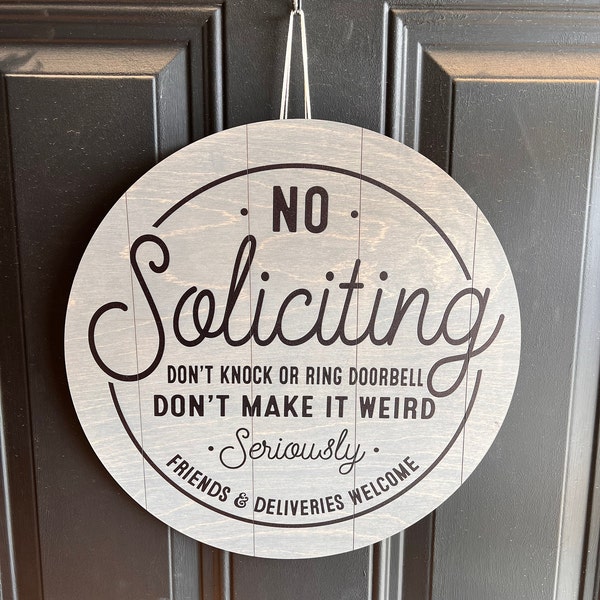 No Soliciting Sign: Round Porch Door - Keep Salesmen Away 7094 - Etsy