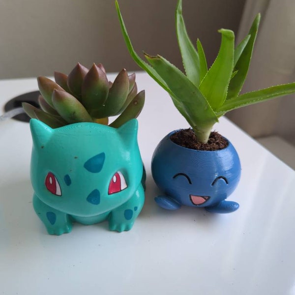 Painted Bulbasaur and Oddish Planters With Live Succulents/cacti (two ...