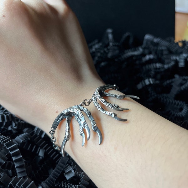 Crescent Moon artemis Beaded Bracelet Sterling Silver, Dark, Gothic ...