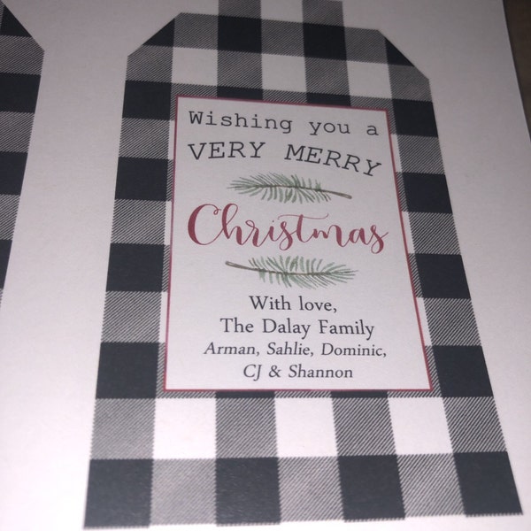 Buffalo Check Christmas Tags, Printable Christmas Tags, Christmas Gift ...