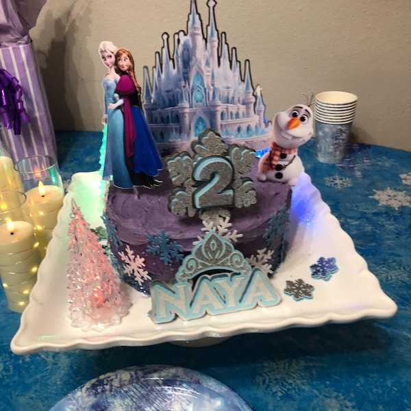Frozen Cake Topper - Elsa and Anna Princess Party - Princess Birthday ...