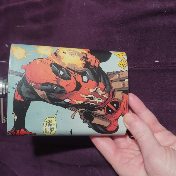 Superhero Flask - Comic Book Flask - Groomsmen Flask - Geek Flask ...