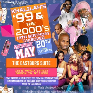 Customizable Retro Party Flyer Template 2000s R&B Party - Etsy