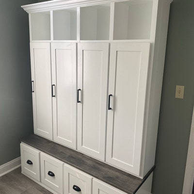 The Holly Hall Tree Mudroom Organization Entryway Coat Rack Lockers ...