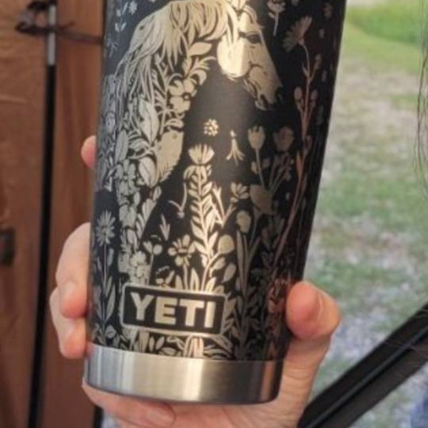 20oz 360 Wildflower Laser Engraved YETI Tumbler - Etsy