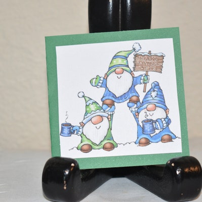 Winter Gnomes Clip Art, Winter Gnome PNG, Ice Skating Gnome, Skiing ...