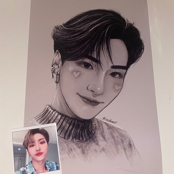 Seonghwa - ATEEZ - A5/A4 Print - 에이티즈 - Fan Art- Drawing - Etsy