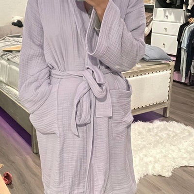 Cotton Gauze MUSLIN ROBE/ Kimono Pockets Bathrobes for Women - Etsy