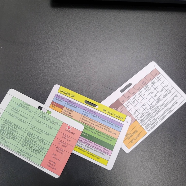 6 Set EKG Cardiac Rhythms, Nurse Badge Reference 6 Cards Acls, Cpr ...